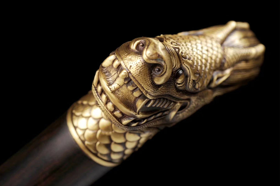 Cane Sword Chinese Jian Handmade Folded Steel Blade Ebony Saya ...