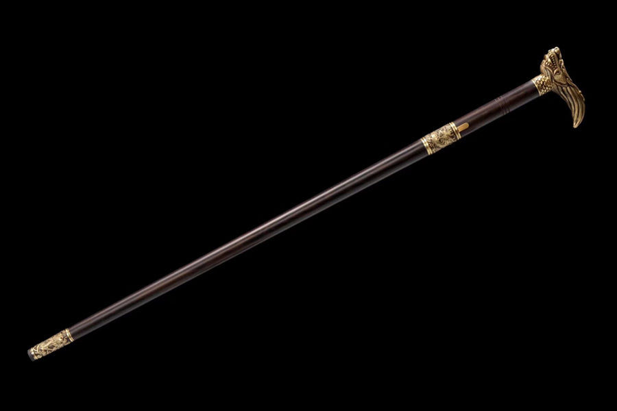Cane Sword Chinese Jian Handmade Folded Steel Blade Ebony Saya ...