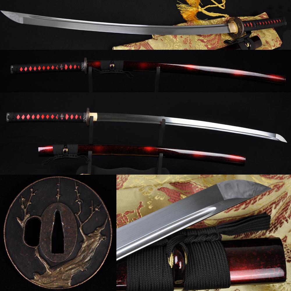 41" Hand Forged Japanese Samurai Sword Katana Folded Steel Full Tang Blade